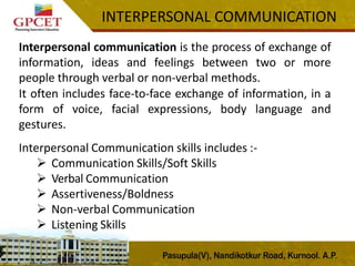 Interpersonal Communication | PPTX