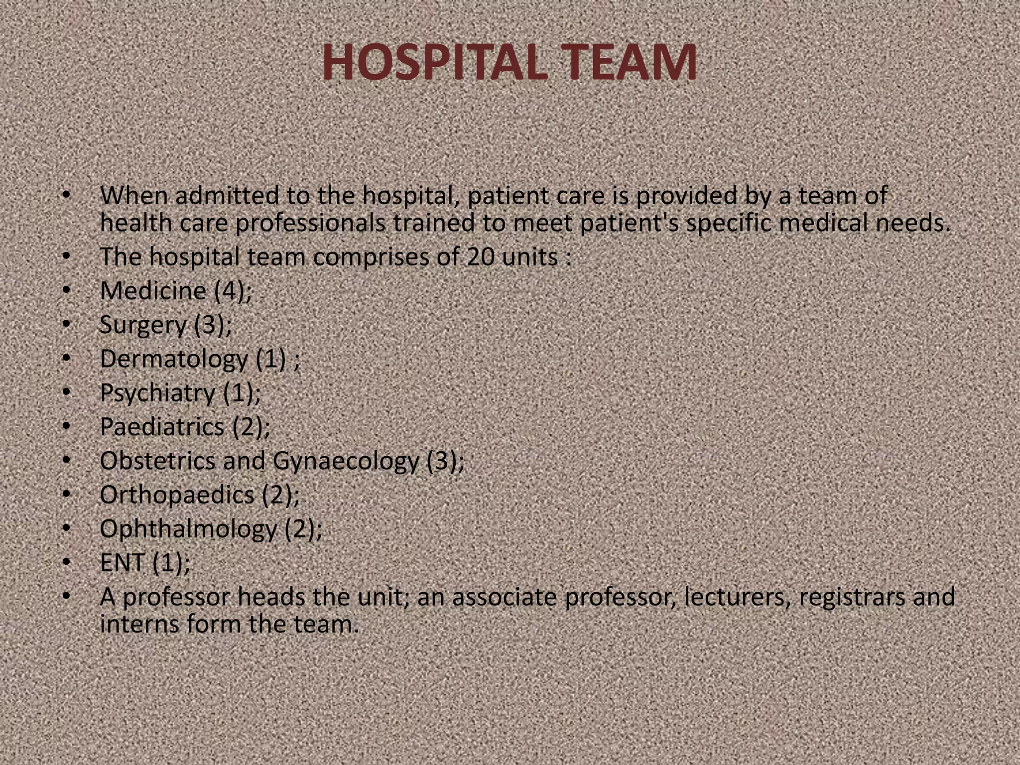 Unit ii inpatient department service in mha course | PPTX