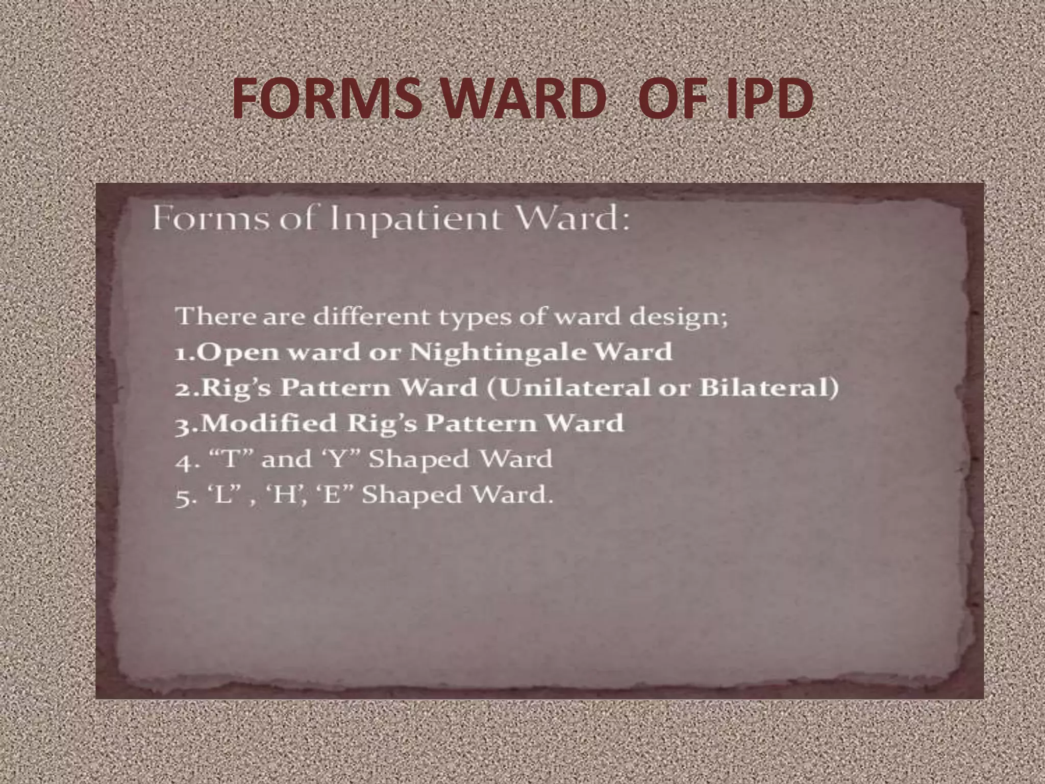 Unit ii inpatient department service in mha course | PPTX