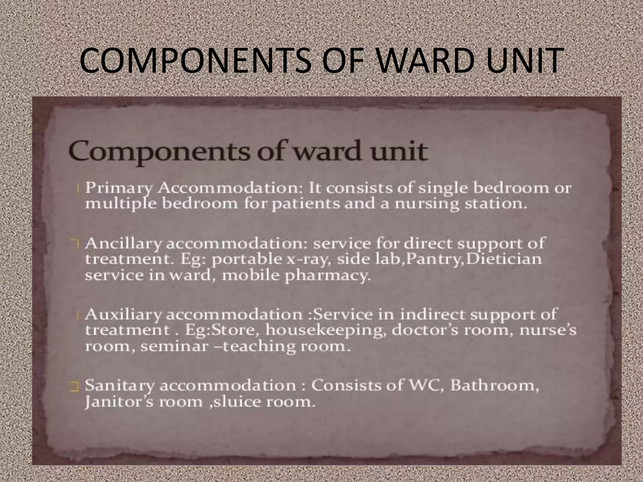Unit ii inpatient department service in mha course | PPTX
