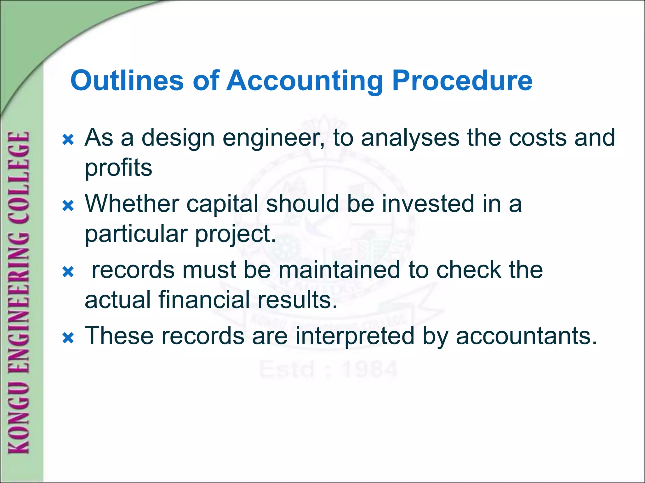 PROCESS ENGINEERING & ECONOMICS - COST ACCOUNTING & ESTIMATION | PPTX