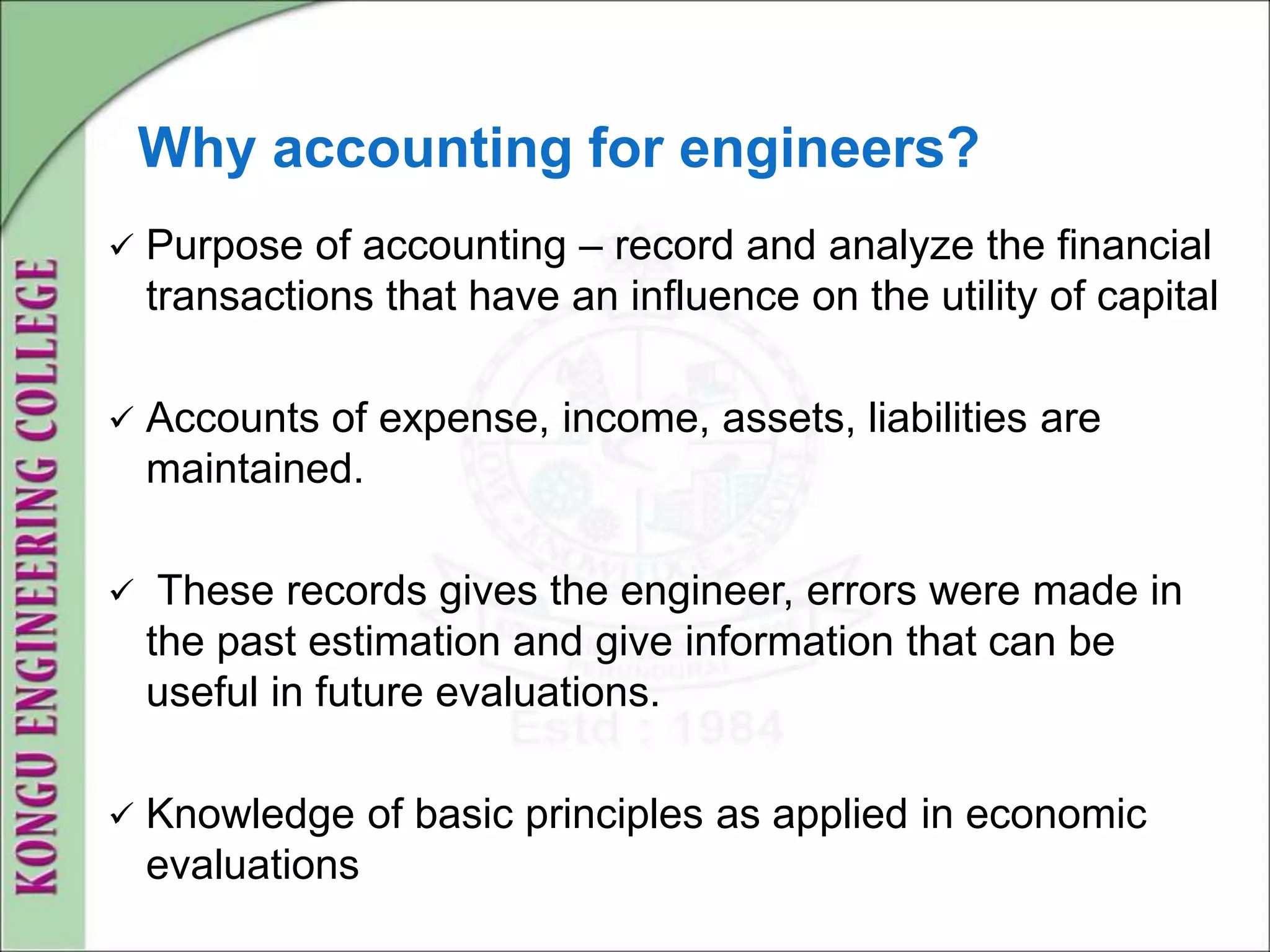 PROCESS ENGINEERING & ECONOMICS - COST ACCOUNTING & ESTIMATION | PPTX