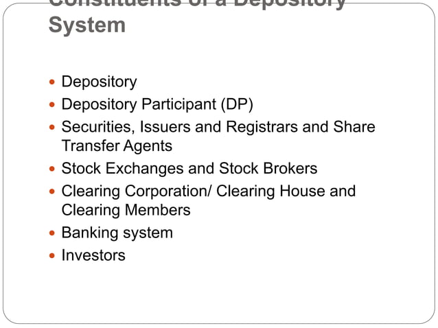 Depository System | PPT