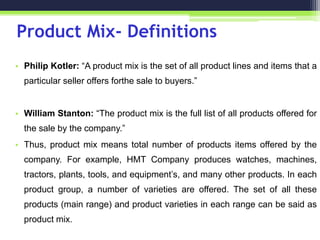 Product- Concept, Product Line & Mix | PPTX