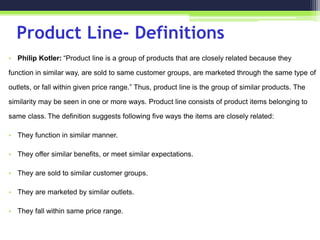 Product- Concept, Product Line & Mix | PPTX