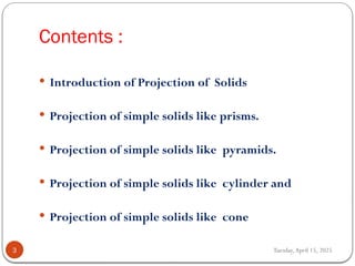 Unit-III Projection of Solids with animation | PPTX