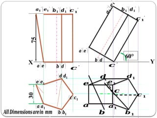 Unit-III Projection of Solids part 2 with animation | PPT