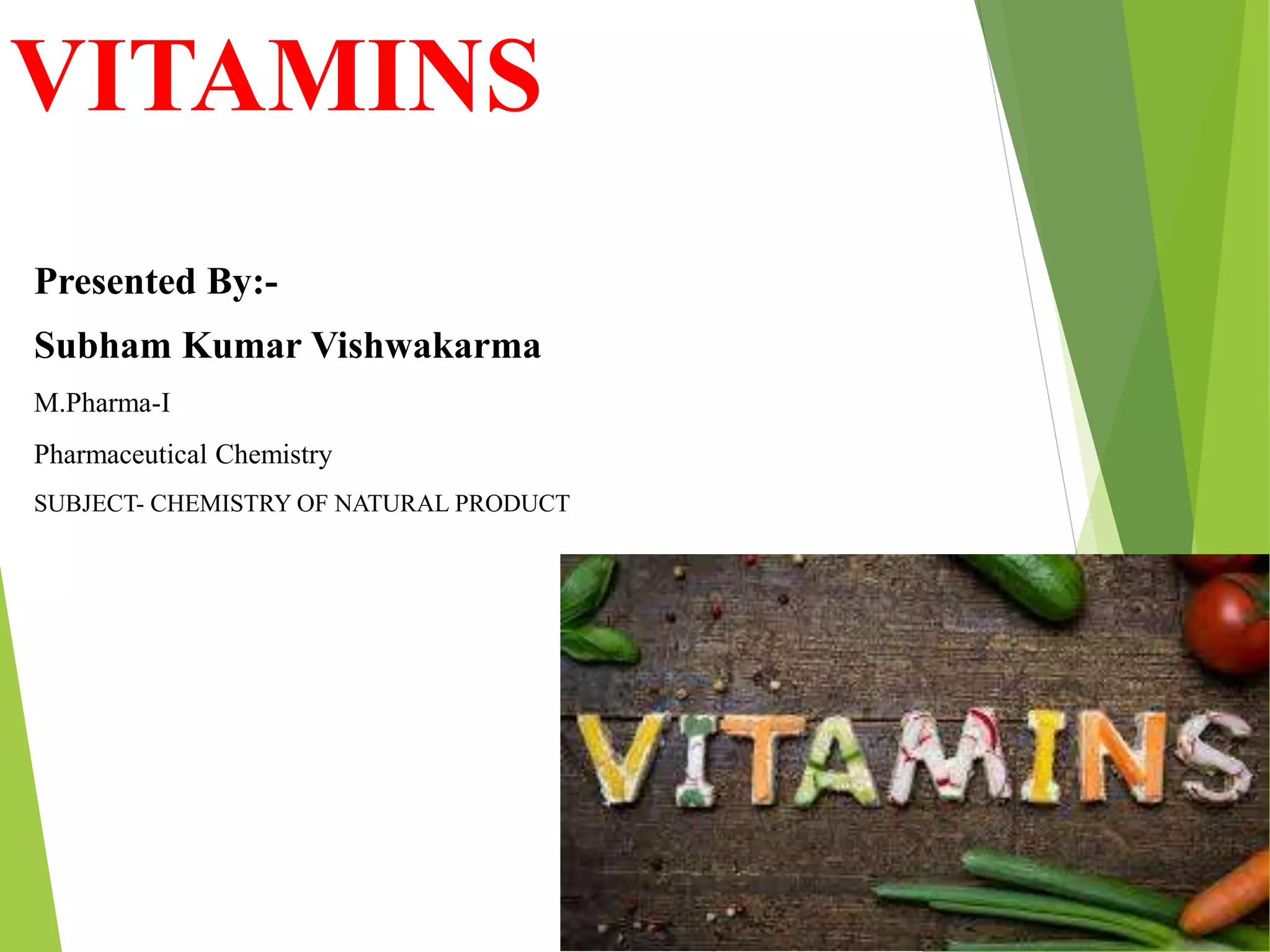 vitamins and its chemistry | PPTX