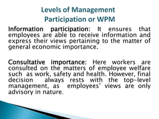 WORKERS PARTICIPATION IN MANAGEMENT | PPT
