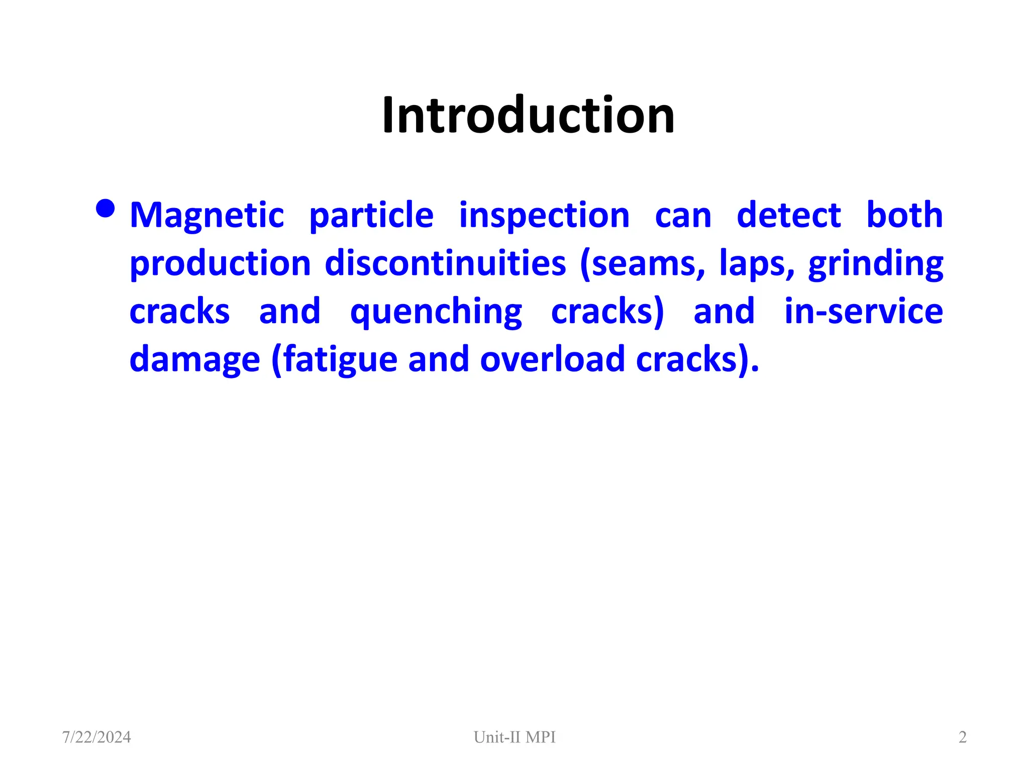 Unit Ii Mpi Non Destructive Testing Of Materials Ppt