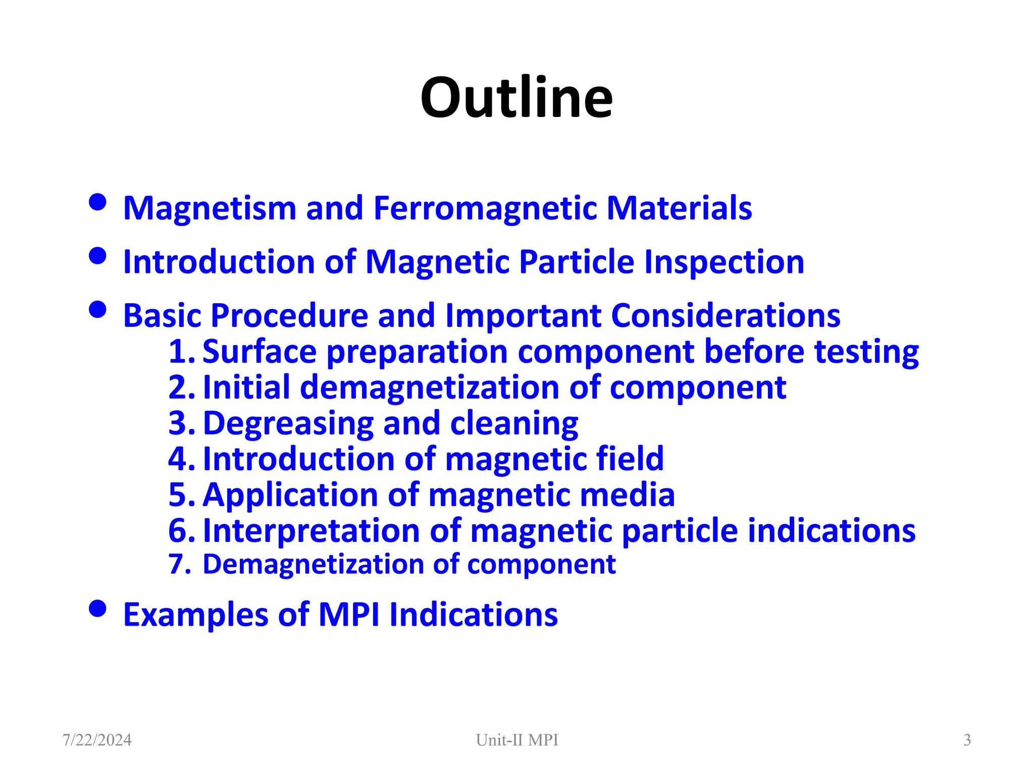 Unit-II MPI Non Destructive Testing of Materials | PPTX | Physics | Science