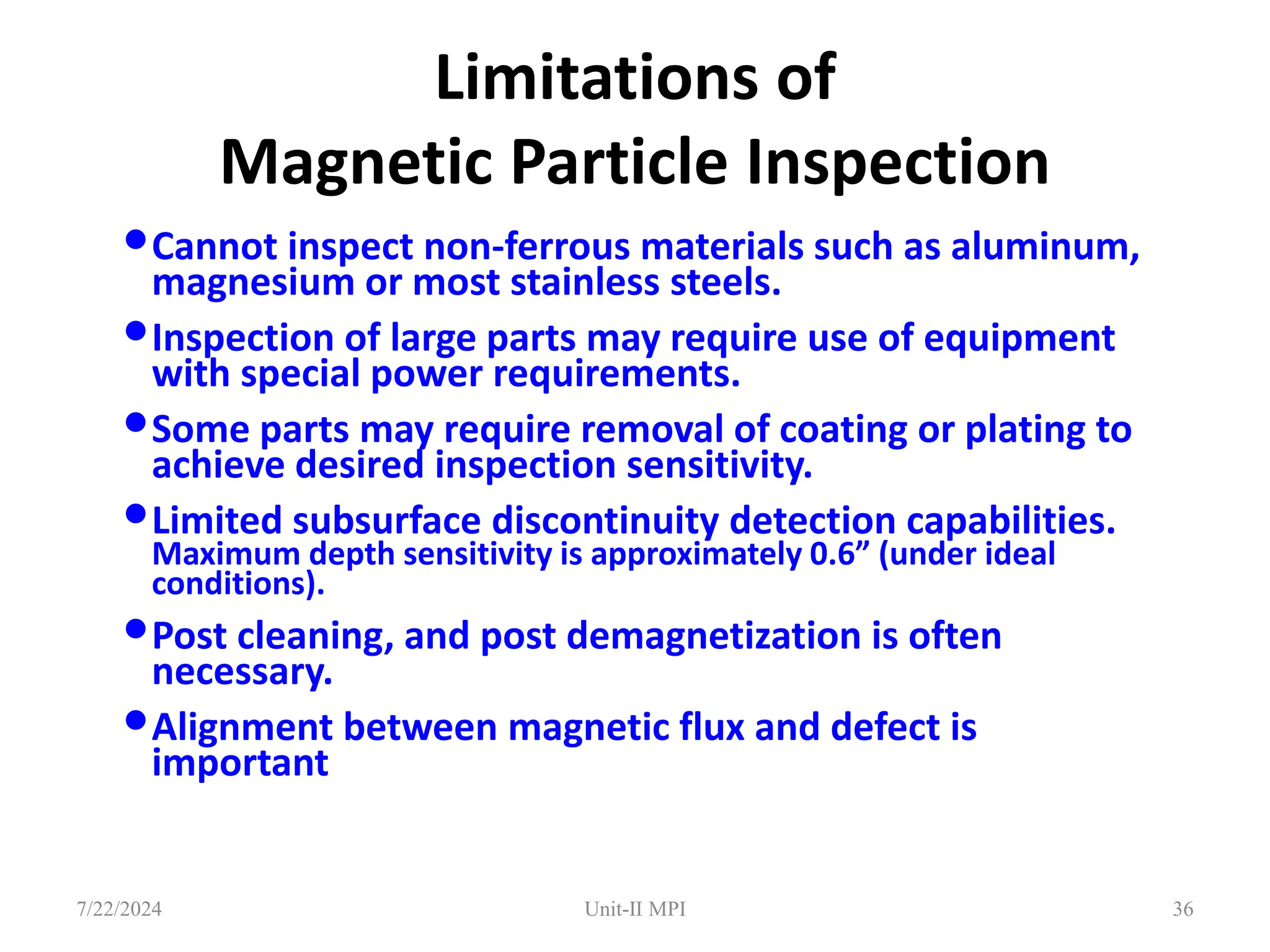 Unit-II MPI Non Destructive Testing of Materials | PPT