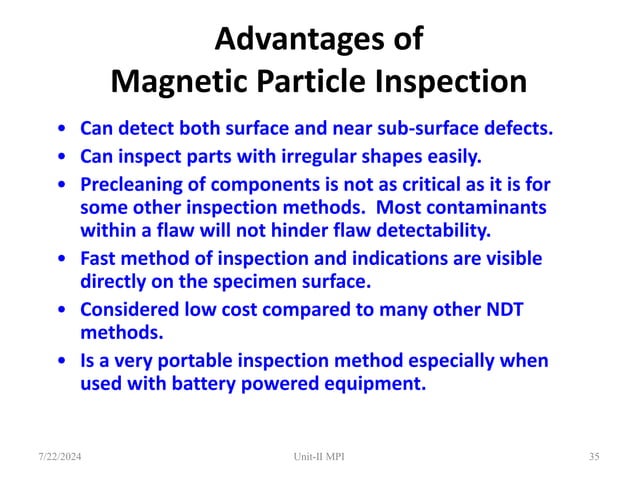 Unit-II MPI Non Destructive Testing of Materials | PPT