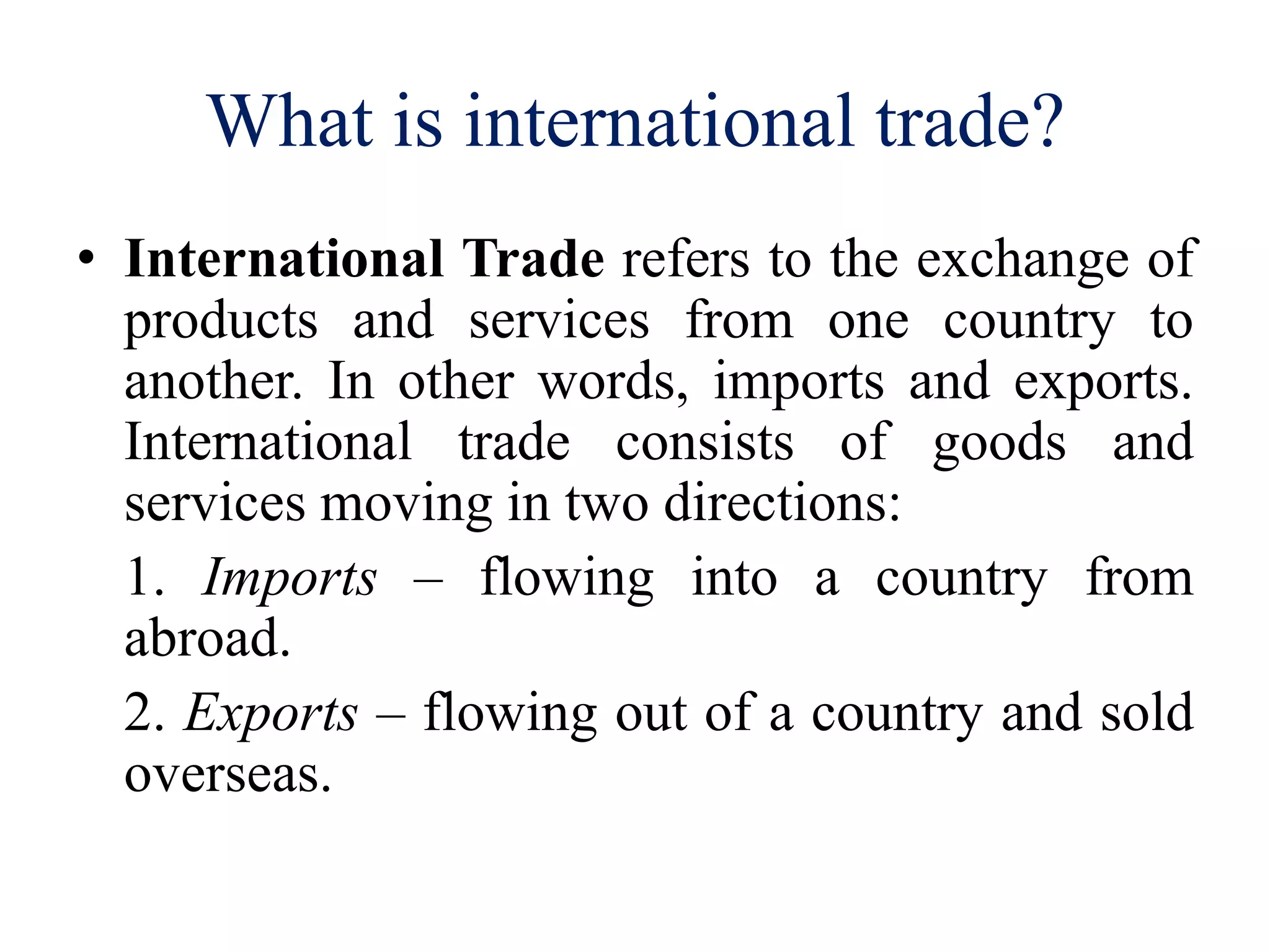 International Trade & Development - Introduction | PPTX
