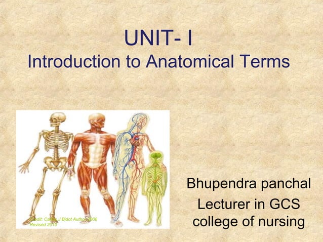 Unit i introduction to anatomical terms | PPT