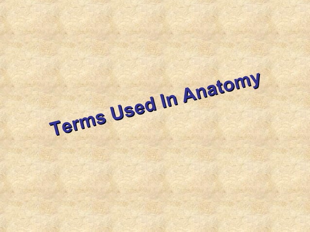 Unit i introduction to anatomical terms | PPT