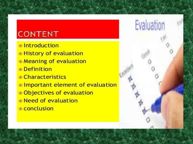Unit i introduction to evaluation ppt | PPTX