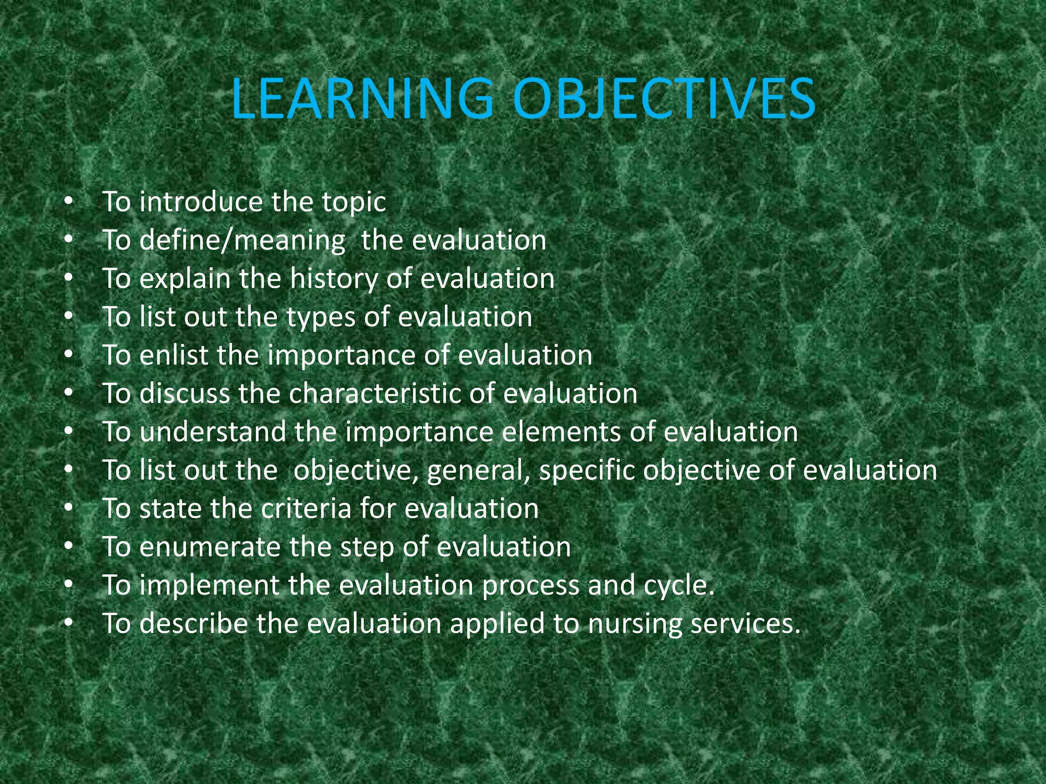 Unit i introduction to evaluation ppt | PPT