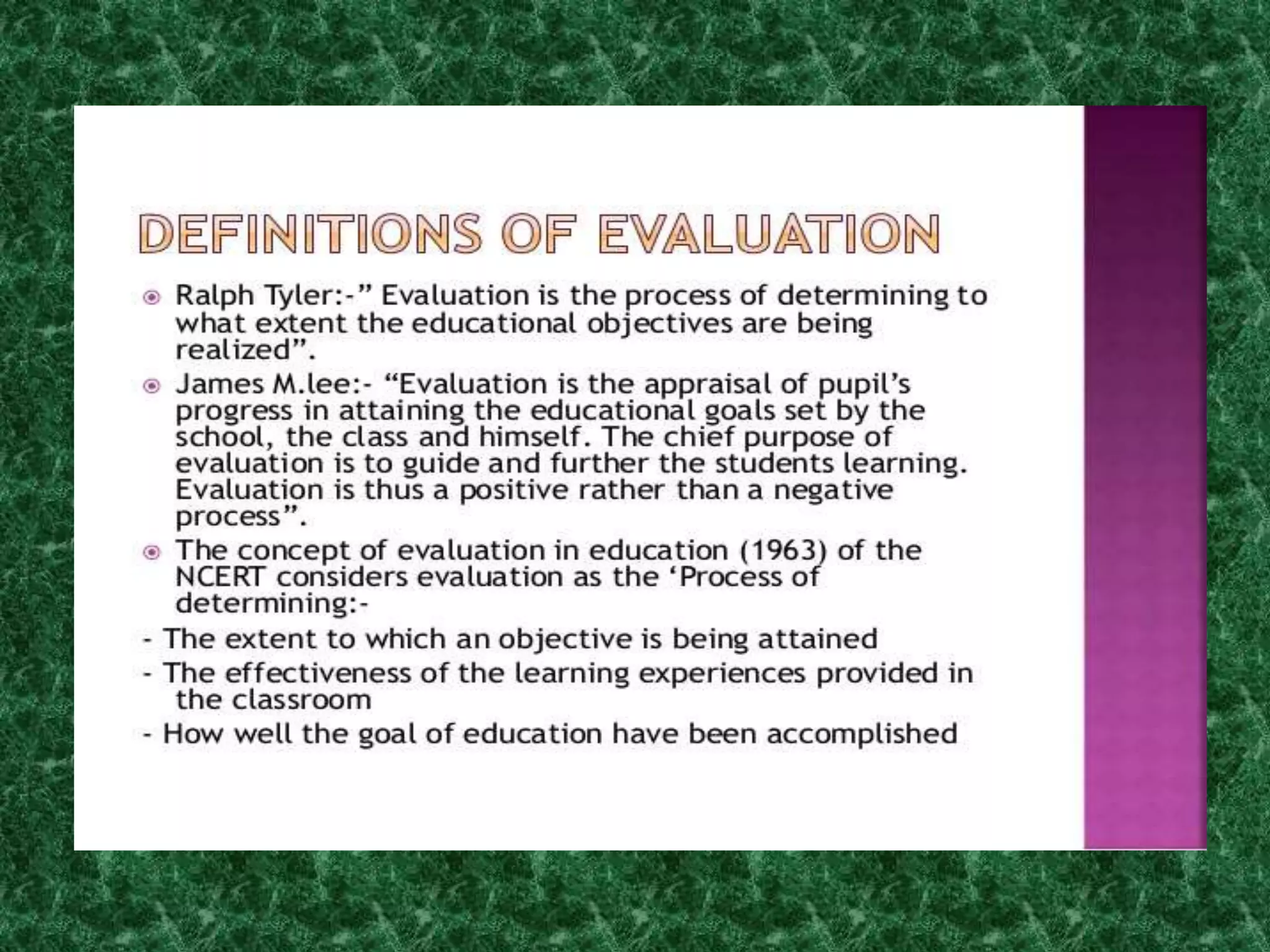 Unit i introduction to evaluation ppt | PPT