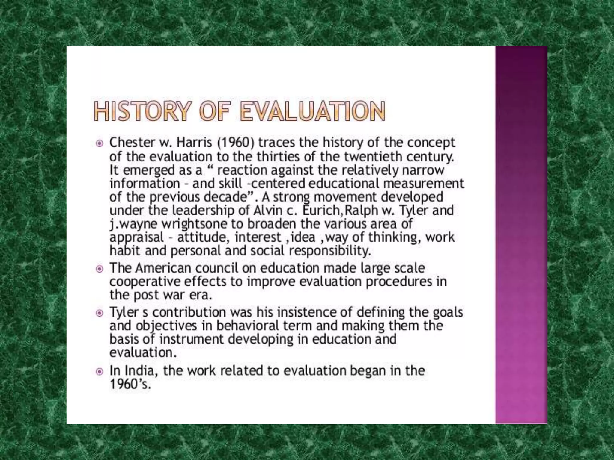 Unit i introduction to evaluation ppt | PPT