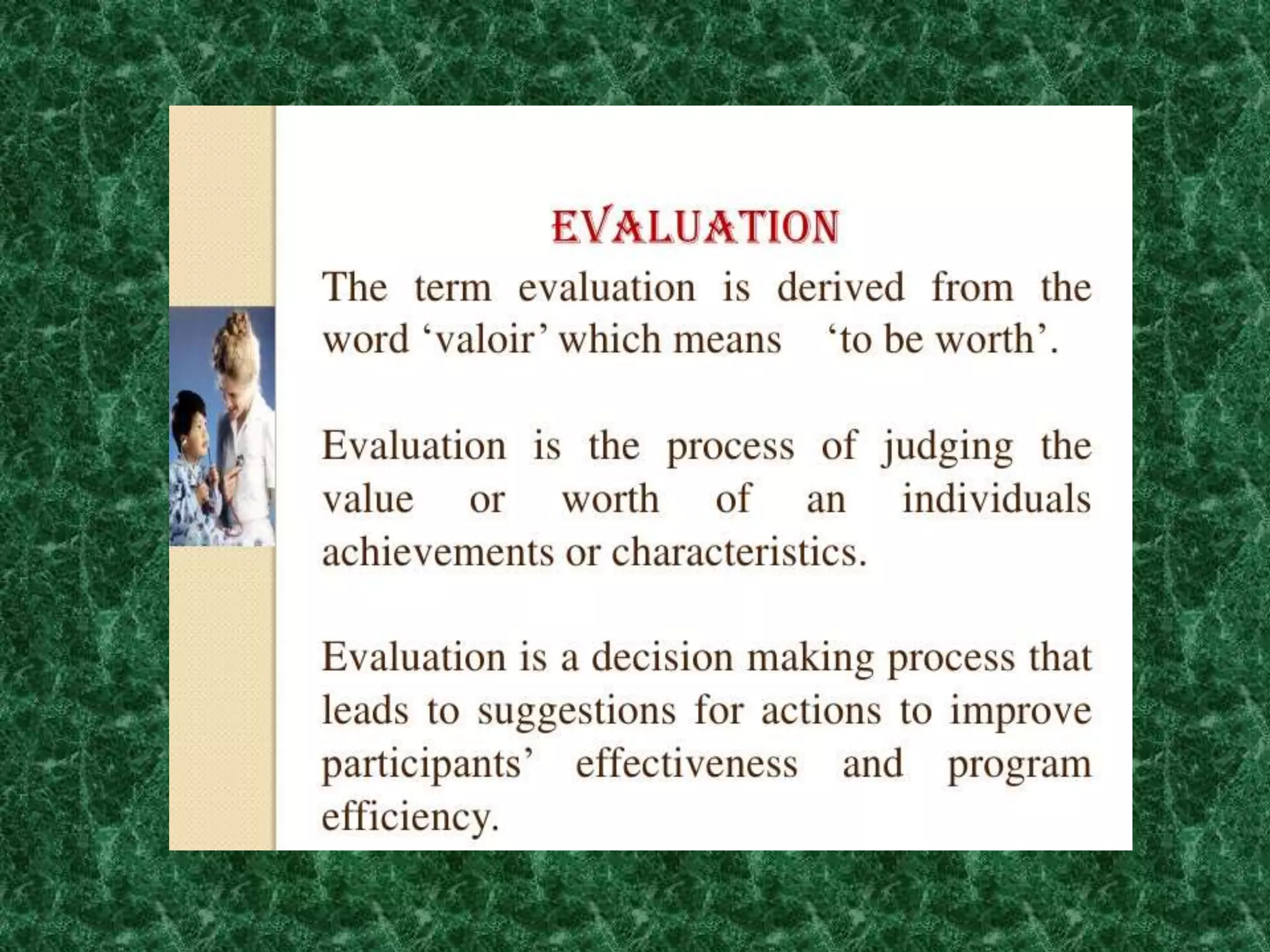 Unit i introduction to evaluation ppt | PPT