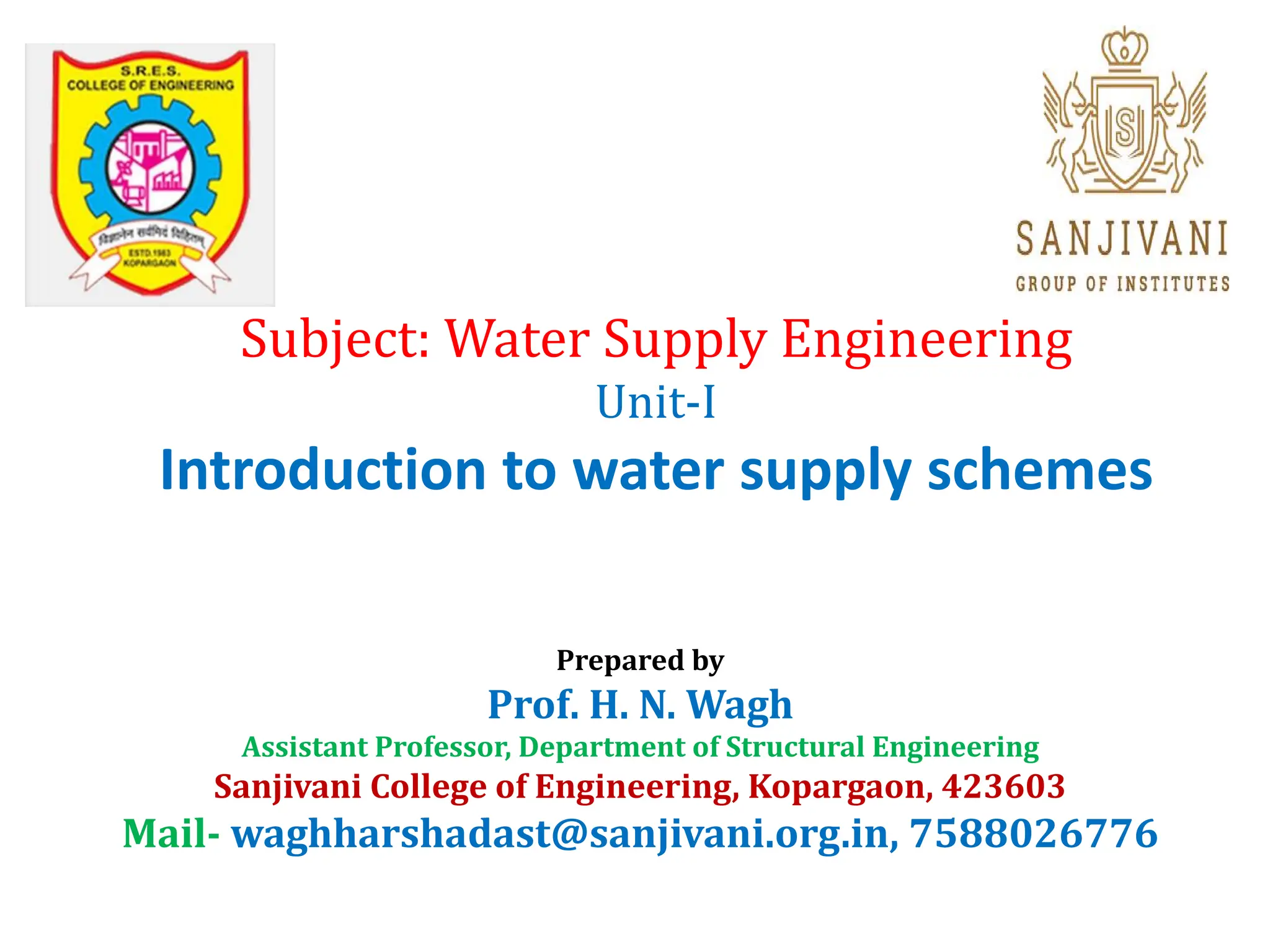 Introduction to water supply scheme | PDF
