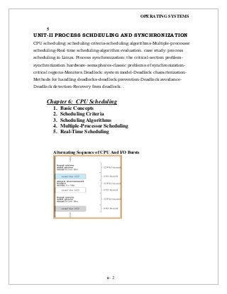 Unit iios process scheduling and synchronization | PDF