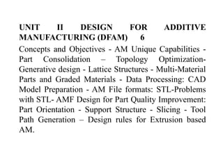 DESIGN FOR ADDITIVE MANUFACTURING (DFAM) -B | PPTX
