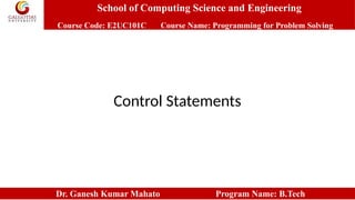 Control Statements -if else in C programming.pptx