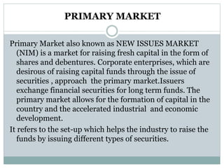Types of Capital Market | PPTX