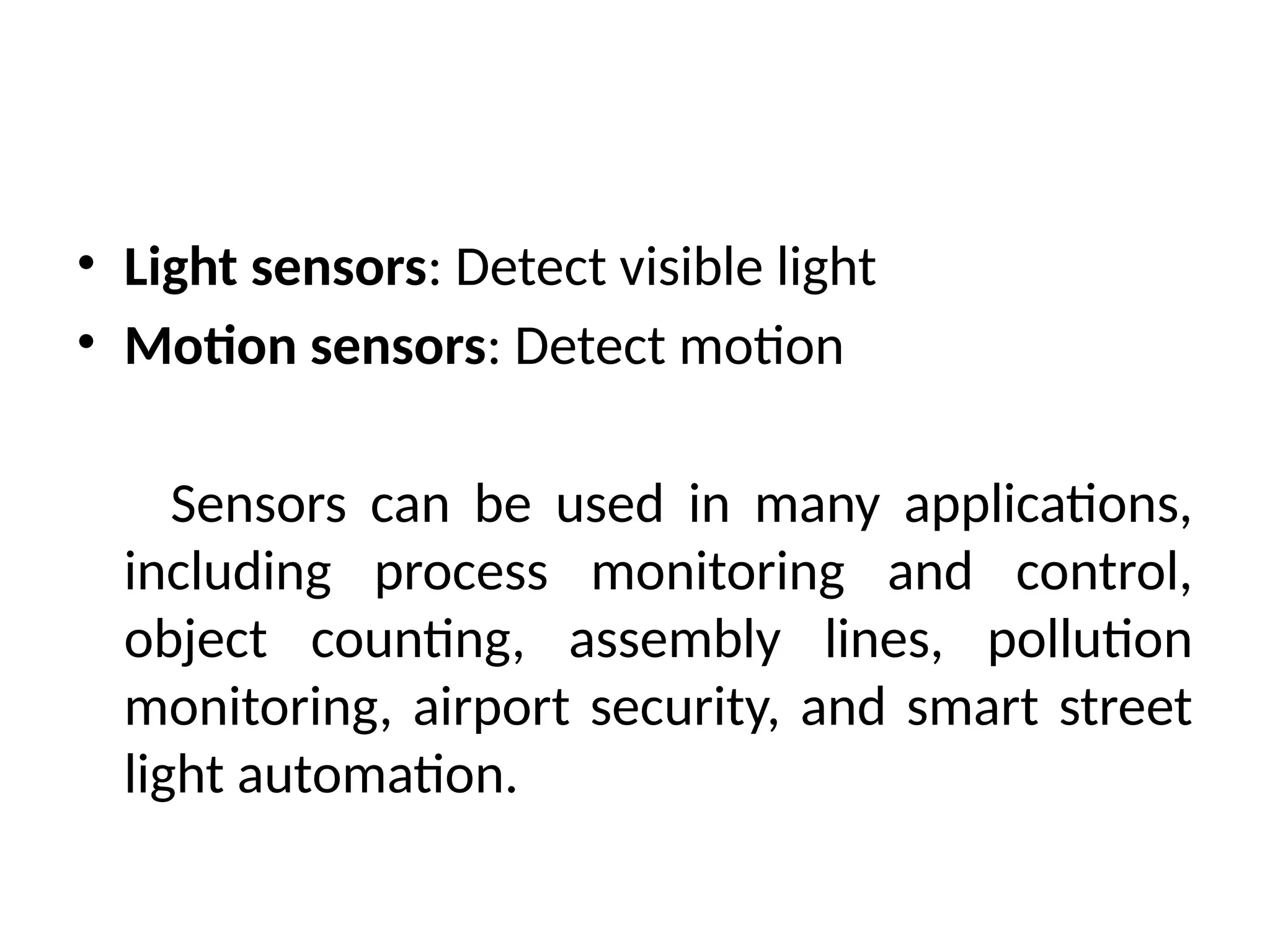 Types of sensors for iot applications for SY | PPT