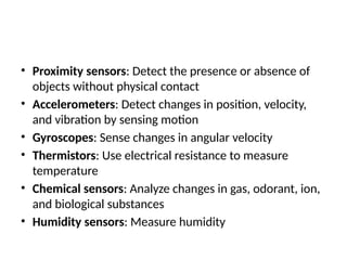 Types of sensors for iot applications for SY | PPT