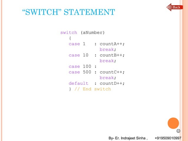 Control Statements Array Pointer Structures Ppt Programming