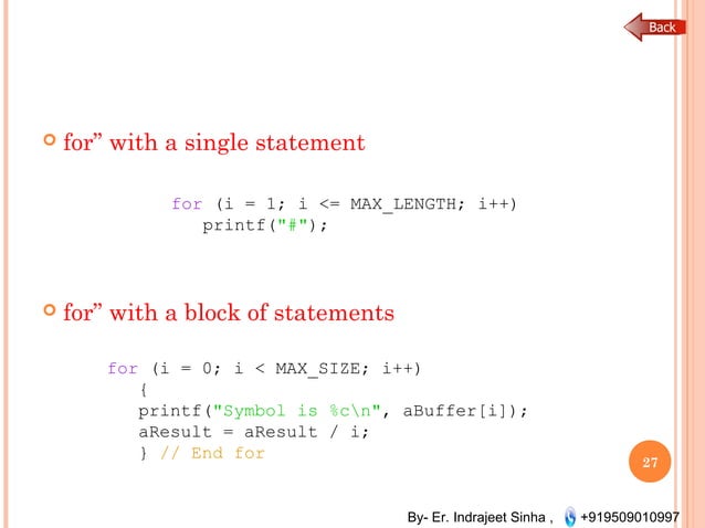Control Statements Array Pointer Structures Ppt Programming