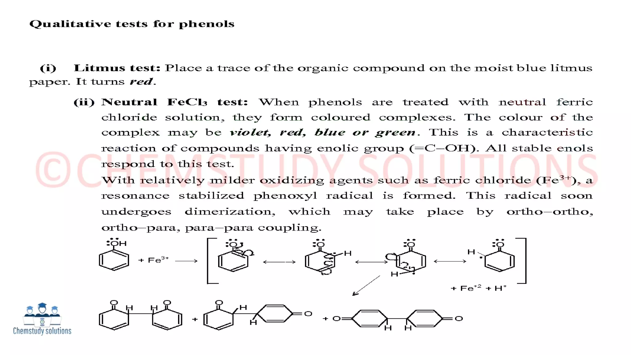 Unit ii Qualitative test of phenols | PPTX