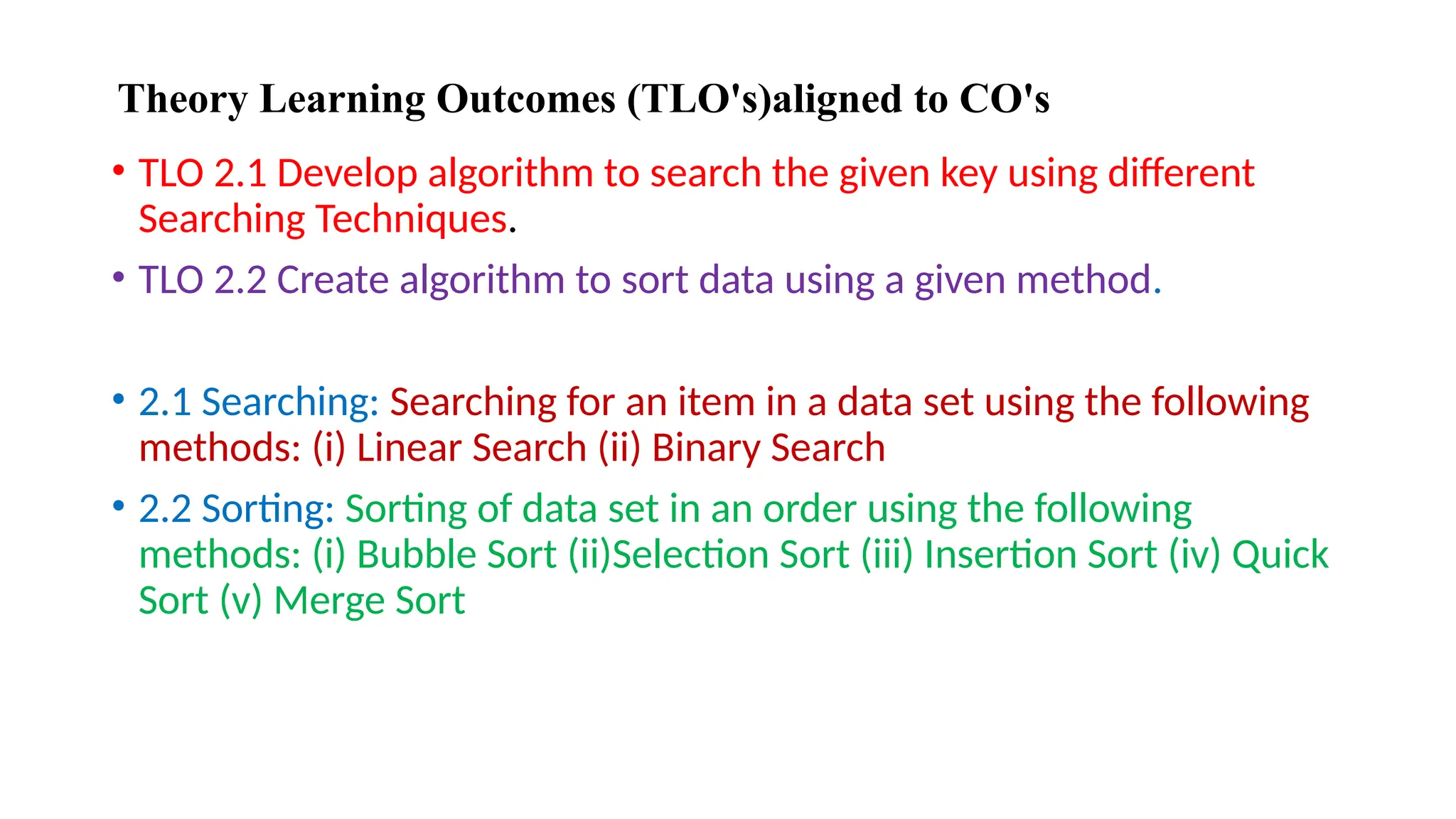 Data structure Unit - II Searching and Sorting.pptx