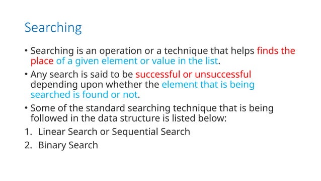 Data structure Unit - II Searching and Sorting.pptx