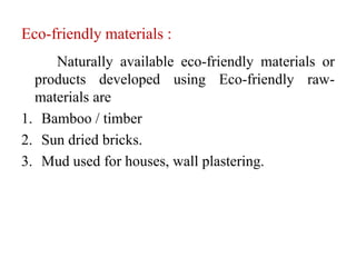Unit II smart materials and eco-friendly materials by BeST | PPTX