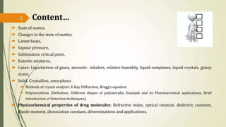 Unit-II States of Matter.@123 Physical Pharmaceutics-I pptx | PPT