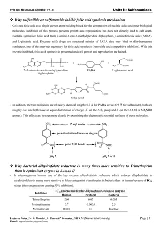 UNIT-II_Sulfonamides.pdf | Chemistry | Science