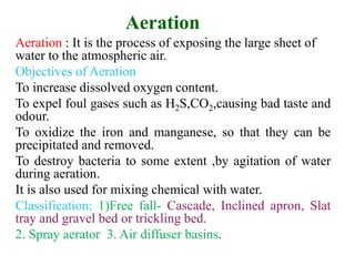 UNIT -II Treatment of water- aeration and sedimentation.ppt