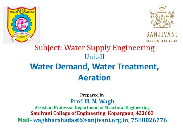 Treatment of water- aeration | PPT