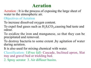 Treatment of water- aeration | PPT
