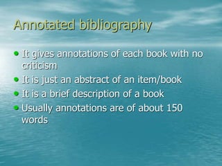 Unit-II (Types of Bibliographies and uses).ppt