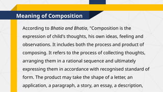 Dr. STN ENGLISH METHOD SEM 3 UNIT-I iv Writing skill Teaching of ...