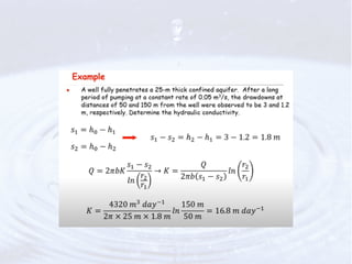 UNIT - II Well Hydraulics Darcy’s law – Groundwater Flow Equation .pptx