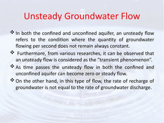 UNIT - II Well Hydraulics Darcy’s law – Groundwater Flow Equation .pptx