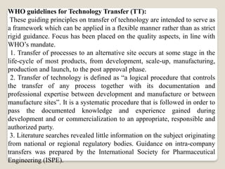 UNIT-II WHO guidelines for Technology Transfer (TT).pptx