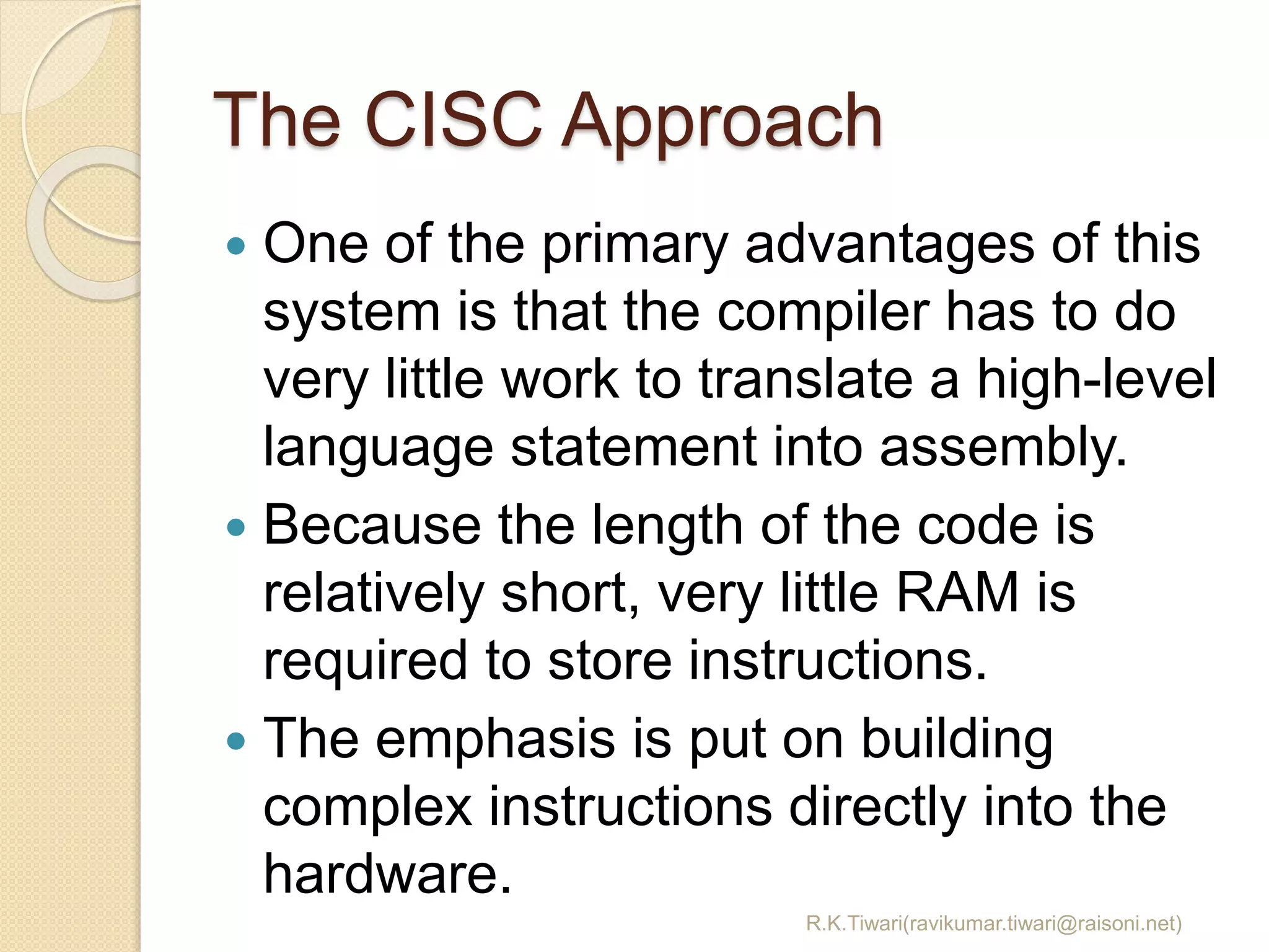 RISC Vs CISC, Harvard v/s Van Neumann | PPTX