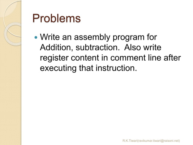 8051 Assembly Language Programming | PPTX